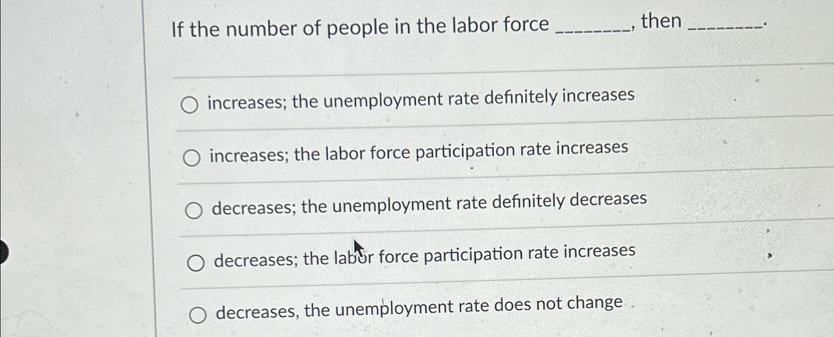 Solved If the number of people in the labor force | Chegg.com