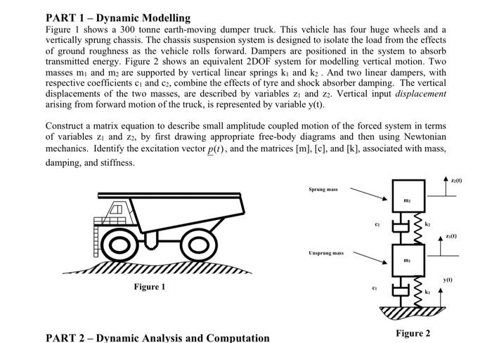 Solved PART 1 - Dynamic Modelling Figure 1 shows a 300 tonne | Chegg.com
