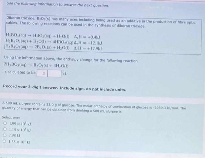 Solved Use the following information to answer the next | Chegg.com