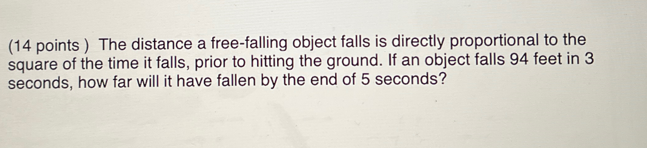 Solved (14 ﻿points ) ﻿The distance a free-falling object | Chegg.com