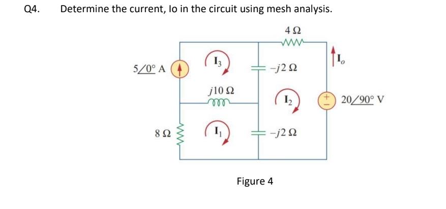 Q4. ﻿Determine the current, lo in the circuit using | Chegg.com