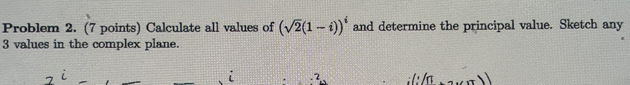 Solved Problem 2. (7 points) Calculate all values of | Chegg.com Solved Problem 2. (7 points) Calculate all values of | Chegg.com