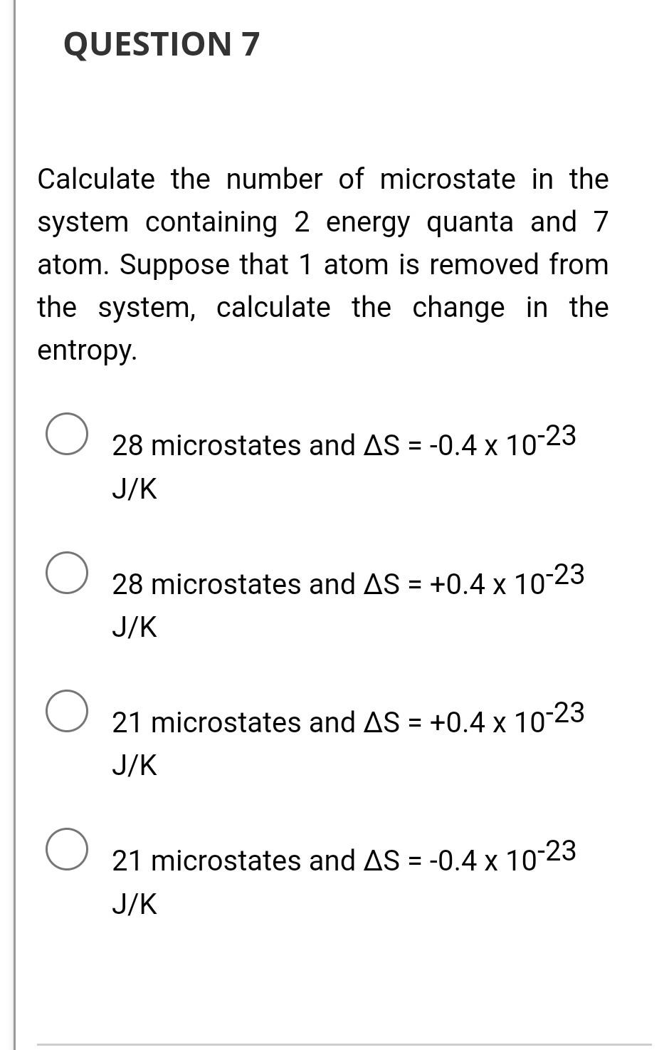 Solved Calculate the number of microstate in the system | Chegg.com