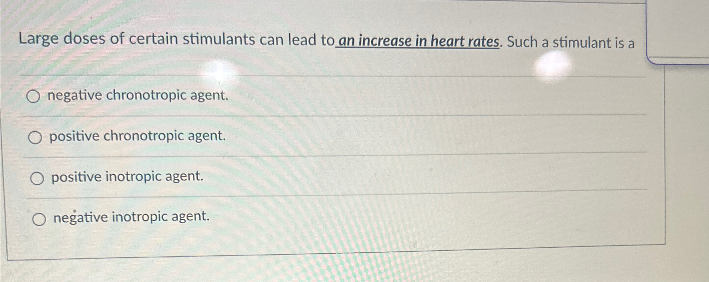 Solved Large doses of certain stimulants can lead to an | Chegg.com