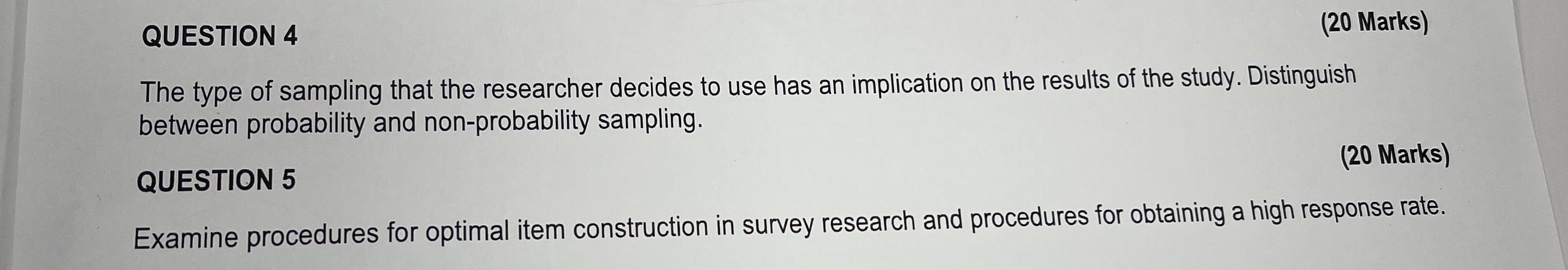 Solved QUESTION 4(20 ﻿Marks)The type of sampling that the | Chegg.com