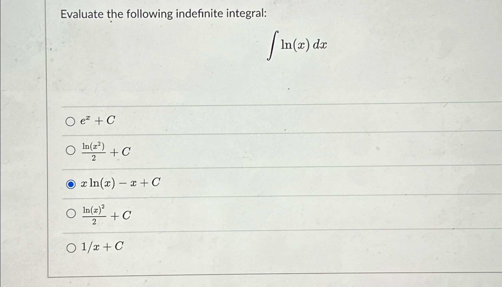 Solved Evaluate the following indefinite | Chegg.com