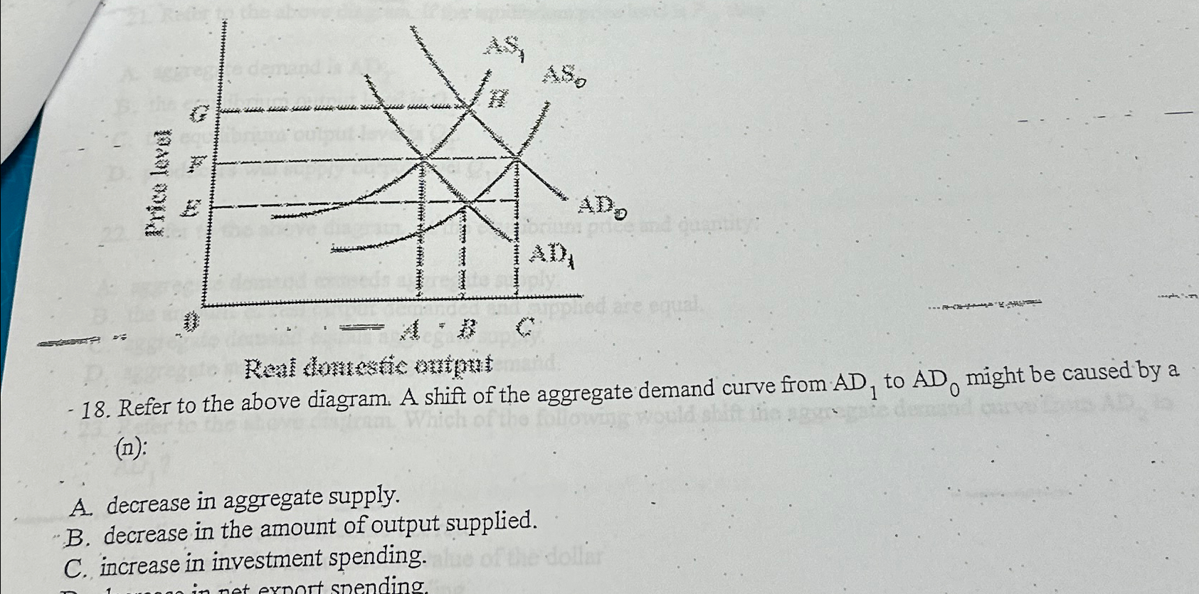 Solved Refer to the above diagram. A shif of the aggregate | Chegg.com