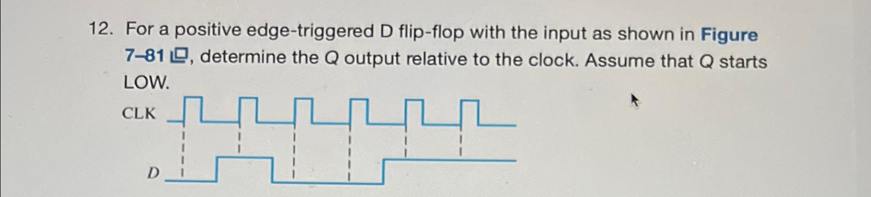 Solved For a positive edge-triggered D ﻿flip-flop with the | Chegg.com