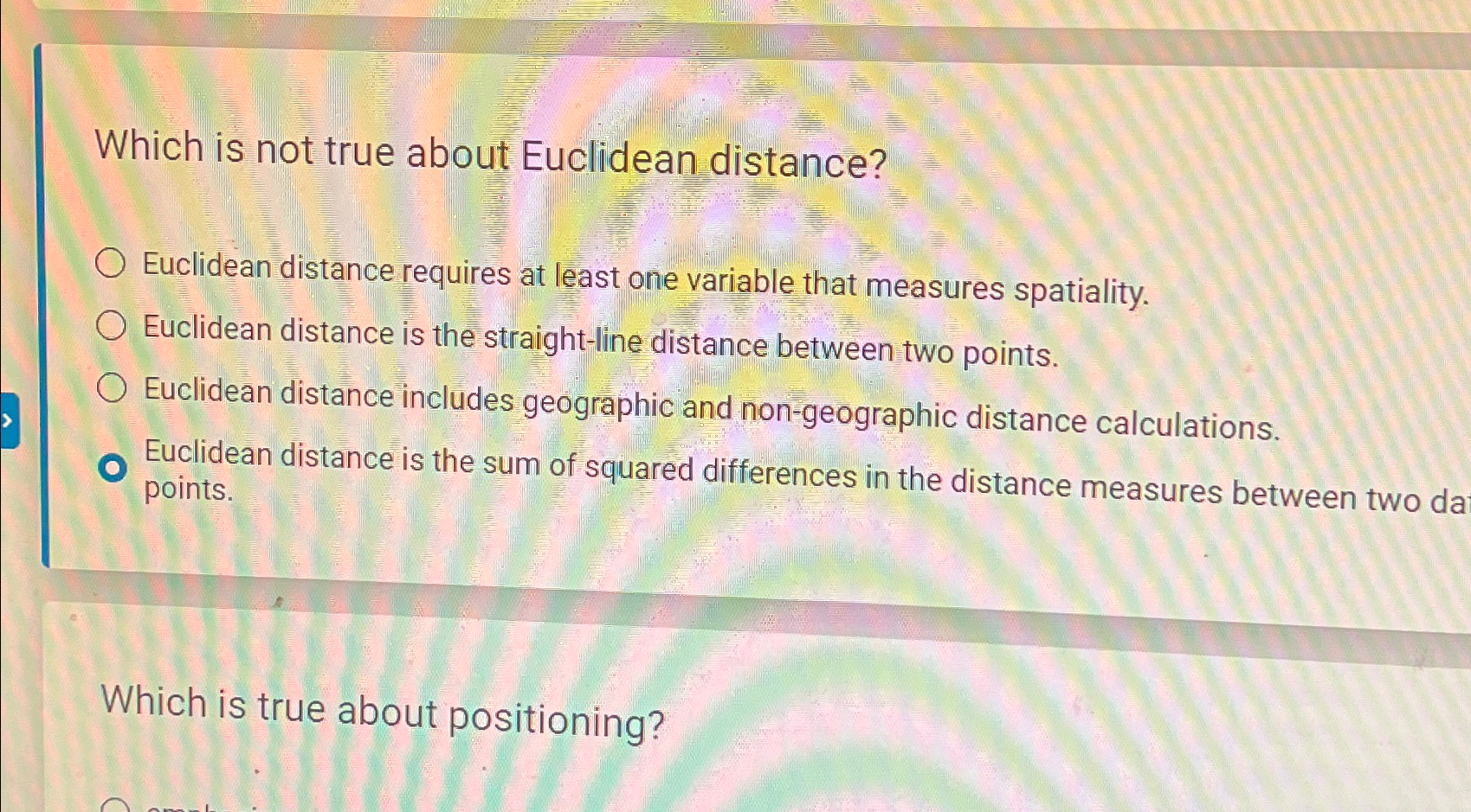Solved Which is not true about Euclidean distance?Euclidean | Chegg.com