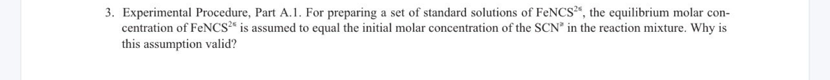 Solved Experimental Procedure, Part A.1. ﻿For preparing a | Chegg.com