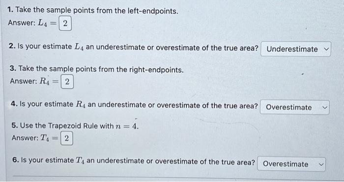 Use four rectangles to find an estimate of each type | Chegg.com