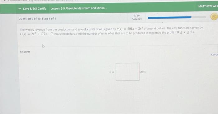 Solved MATTHEW WHI Save & Exit Certify Lesson: 3.5 Absolute | Chegg.com