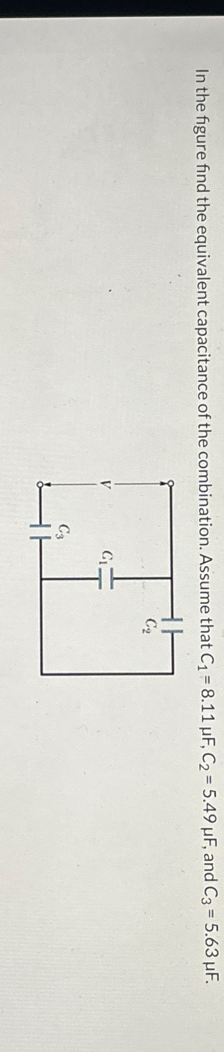 Solved In the figure find the equivalent capacitance of the | Chegg.com