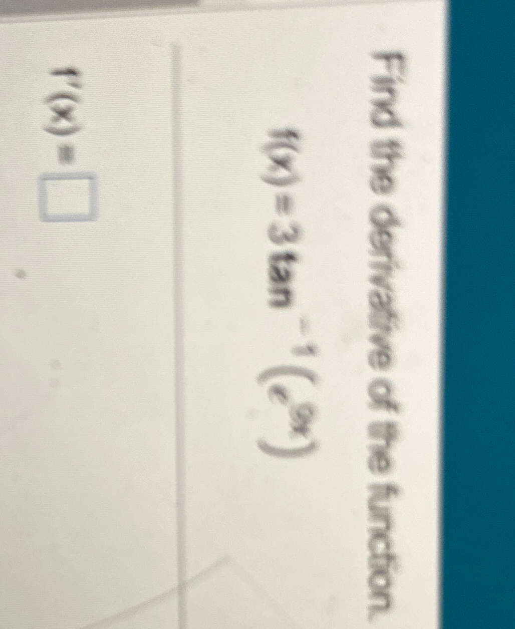 Solved Find the derivative of the | Chegg.com