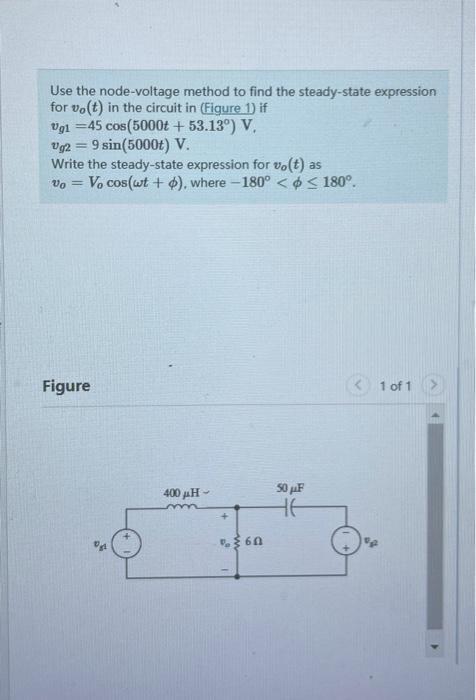 Solved Use the node-voltage method to find the steady-state | Chegg.com