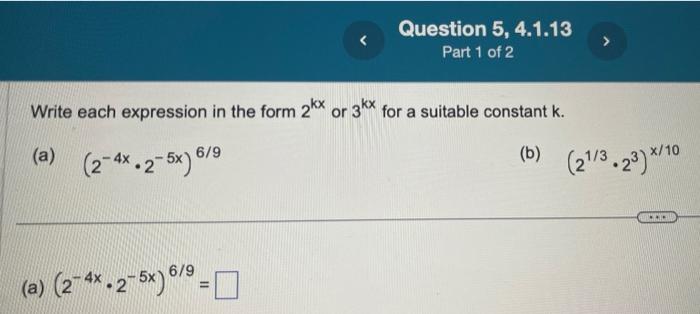 Solved Write each expression in the form 2kx or 3kx for a | Chegg.com