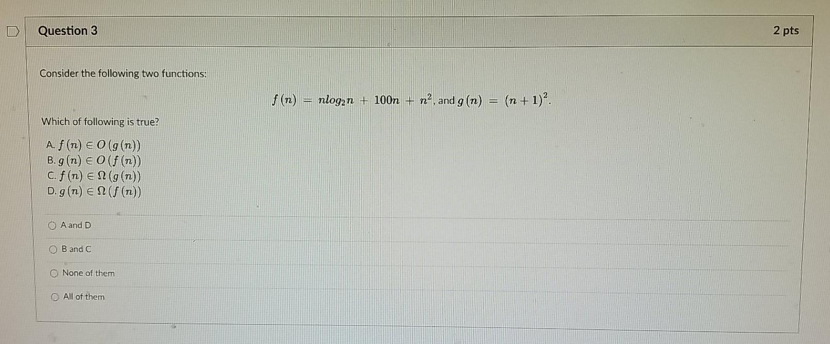 Solved Question 3 2 pts Consider the following two | Chegg.com