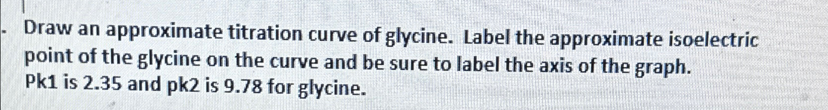 Solved Draw an approximate titration curve of glycine. Label | Chegg.com