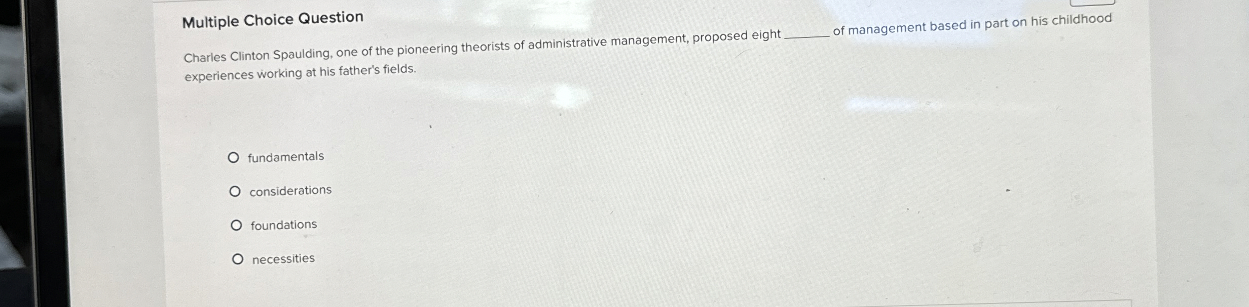 Solved Multiple Choice QuestionCharles Clinton Spaulding, | Chegg.com