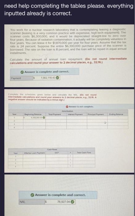 Solved need help completing the tables please. everything | Chegg.com