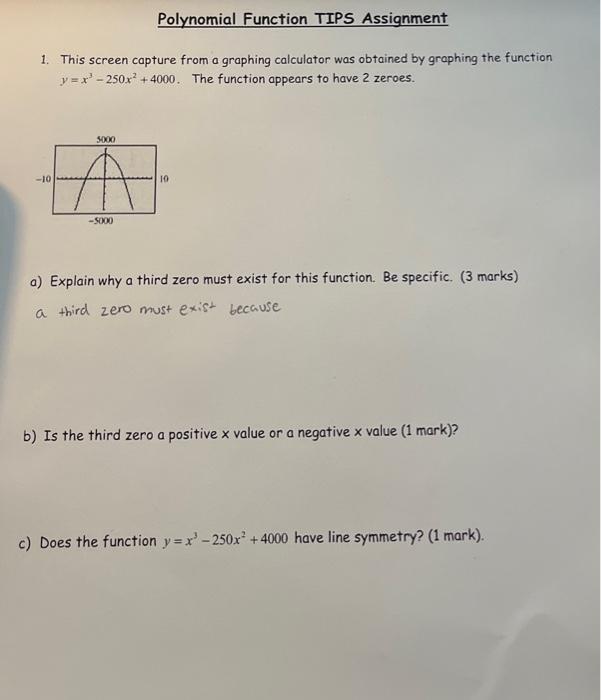 Solved Polynomial Function TIPS Assignment 1. This screen | Chegg.com