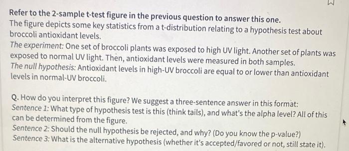 Refer to the 2-sample t-test figure in the previous | Chegg.com