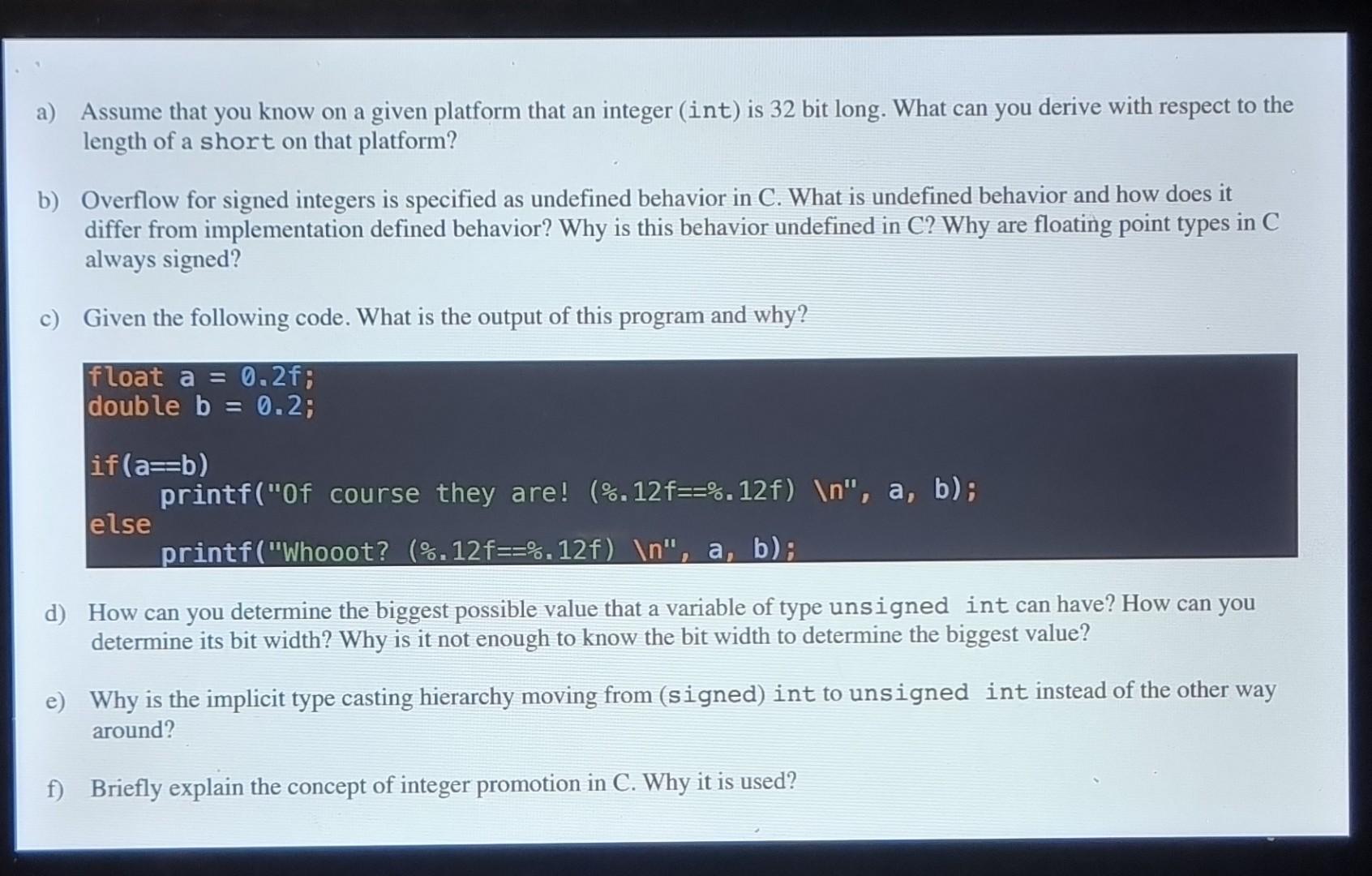 Solved a) Assume that you know on a given platform that an | Chegg.com
