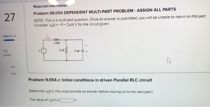 Solved 25 Problem 09.054 DEPENDENT MULTI-PART PROBLEM - | Chegg.com