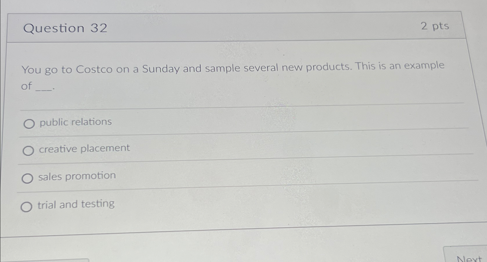Solved Question 322 ﻿ptsYou go to Costco on a Sunday and | Chegg.com