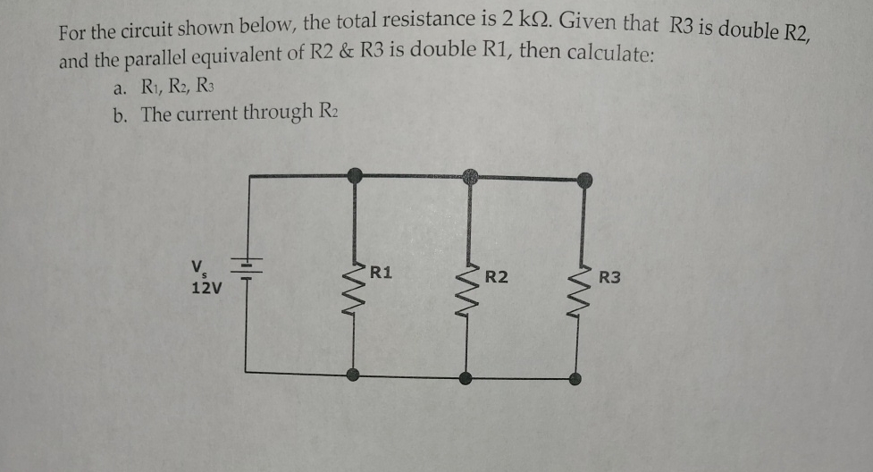 Solved For the circuit shown below, the total resistance is | Chegg.com