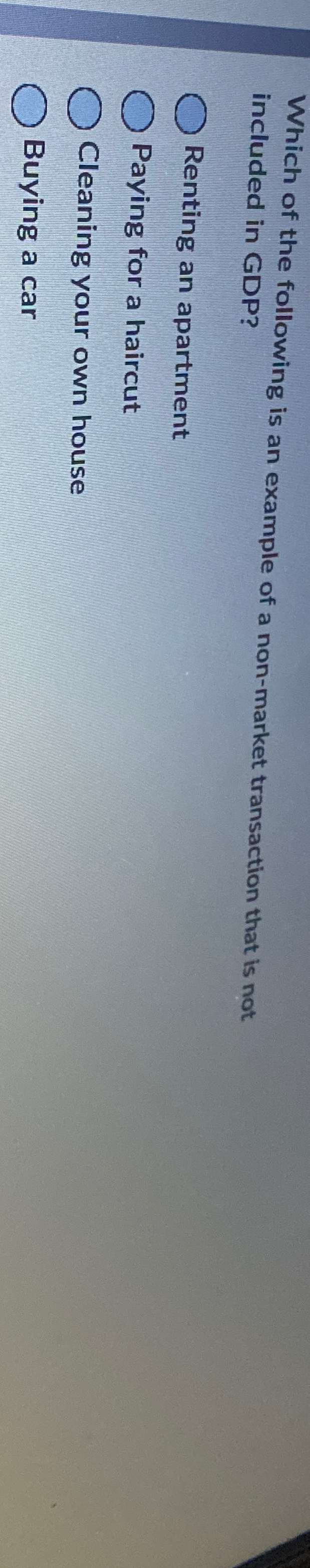 Solved Which of the following is an example of a non-market | Chegg.com