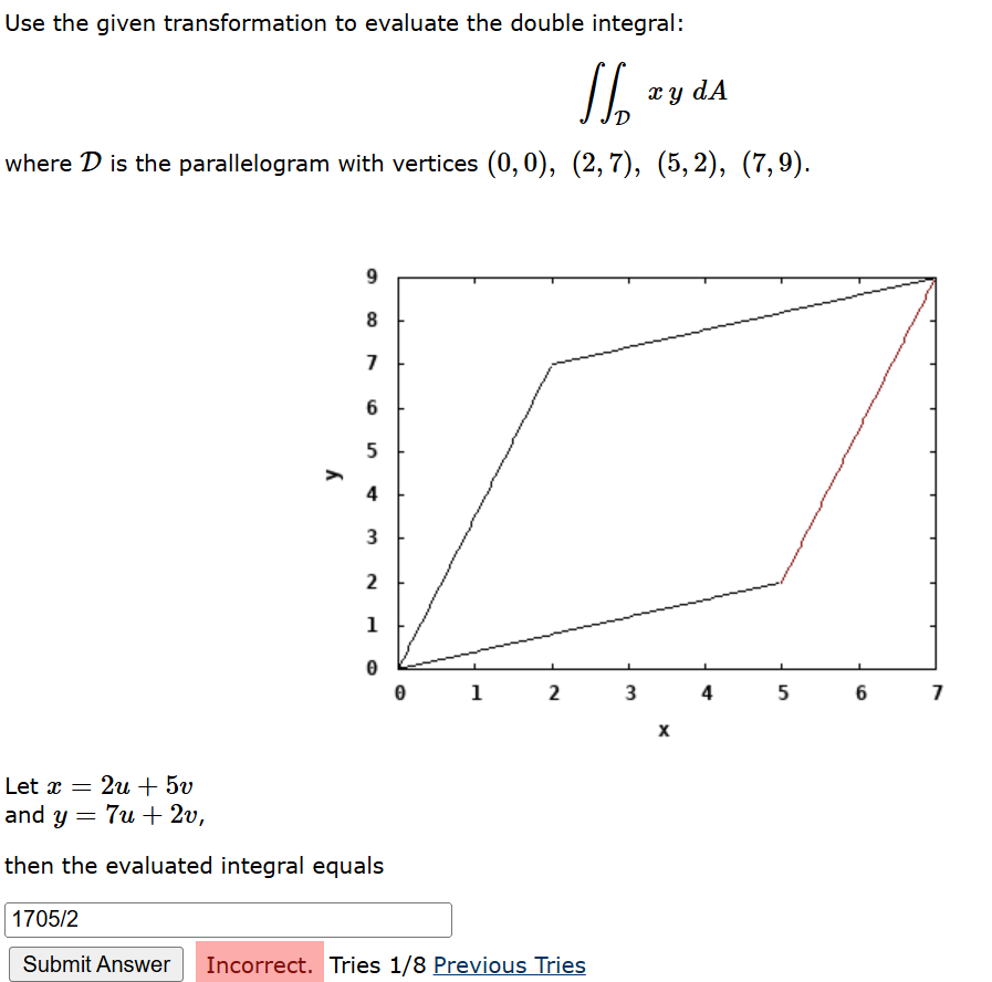 Solved Use the given transformation to ﻿evaluate the double | Chegg.com
