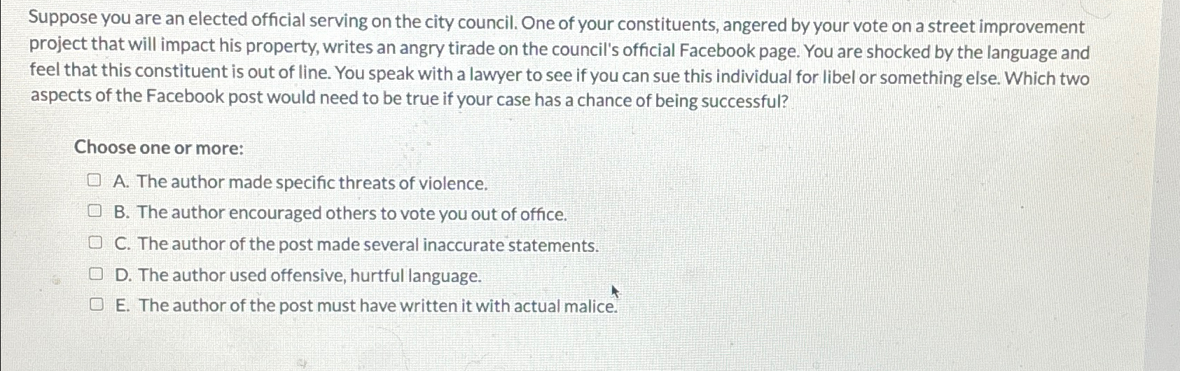 Solved Suppose you are an elected official serving on the | Chegg.com Solved Suppose you are an elected official serving on the | Chegg.com
