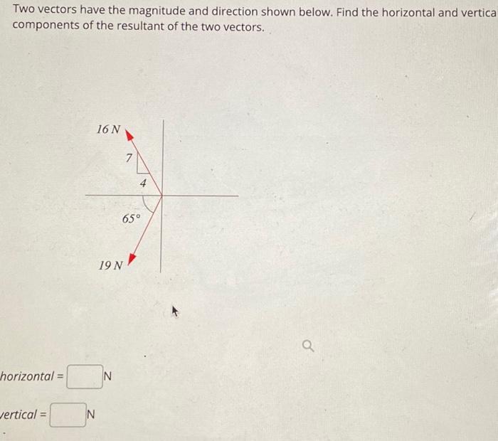 Solved Two vectors have the magnitude and direction shown | Chegg.com