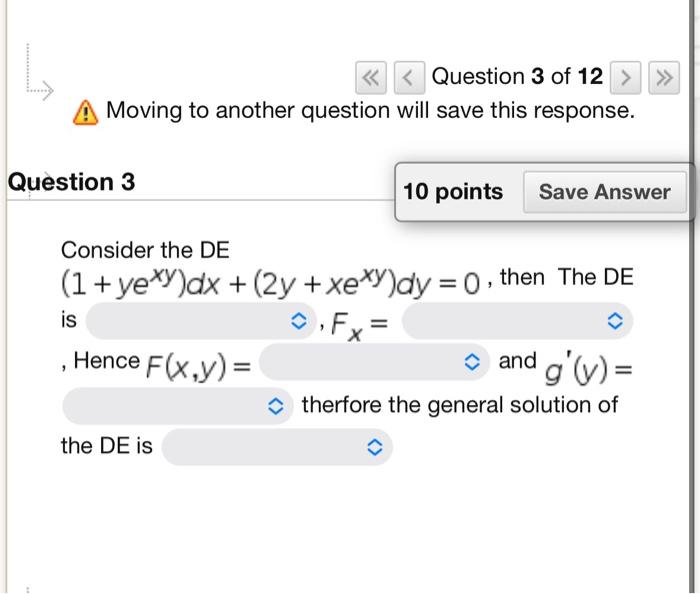 Solved « Question 3 of 12 Moving to another question will | Chegg.com