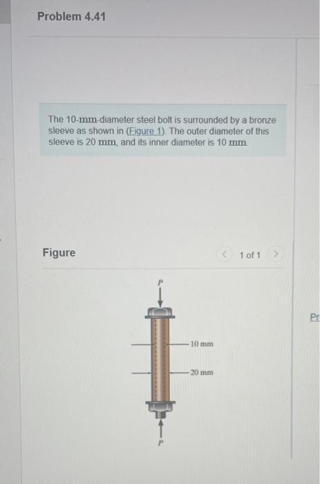 Solved The 10 -mm-diameter steel bolt is surrounded by a | Chegg.com