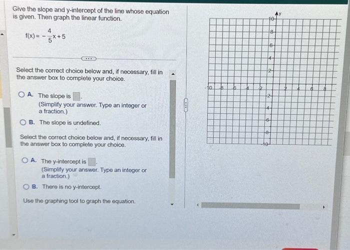 Solved Give the slope and y-intercept of the line whose | Chegg.com