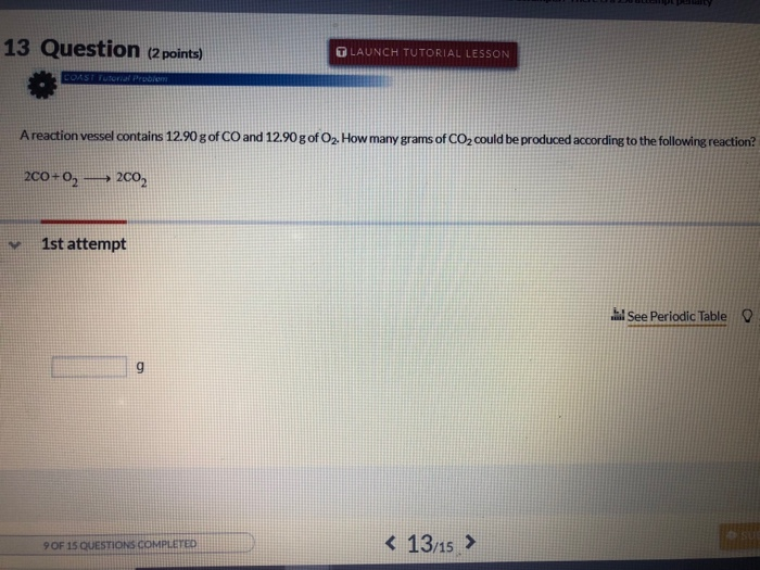 Solved 13 Question (2 points) U LAUNCH TUTORIAL LESSON COAST | Chegg.com