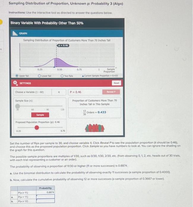 Solved Sampling Distribution of Proportion, Unknown p: | Chegg.com