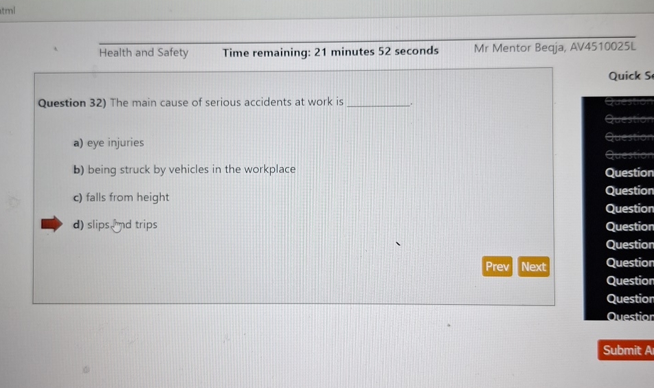 Solved tmlHealth and SafetyTime remaining: 21 ﻿minutes 52 | Chegg.com