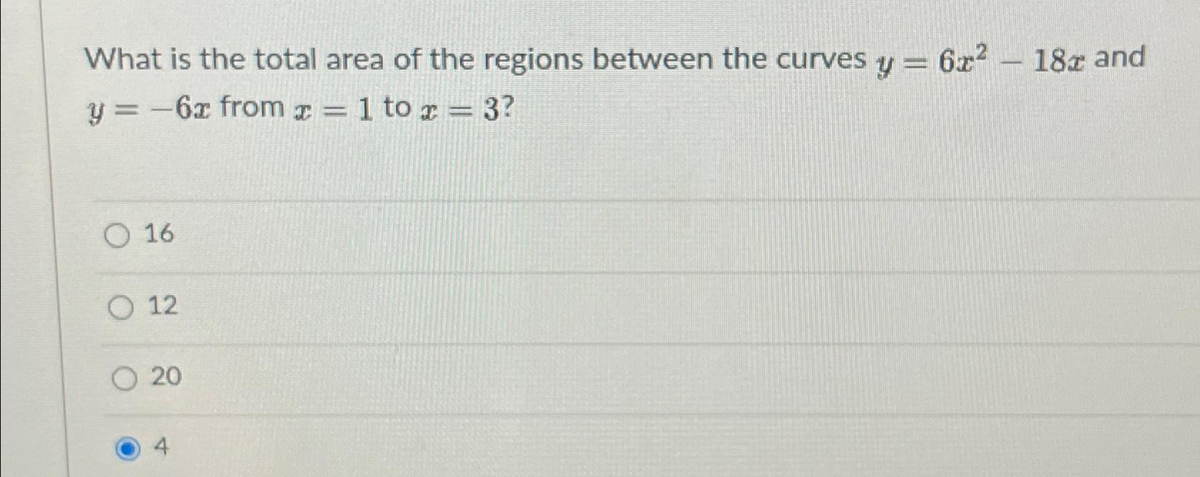 What is the total area of the regions between the | Chegg.com