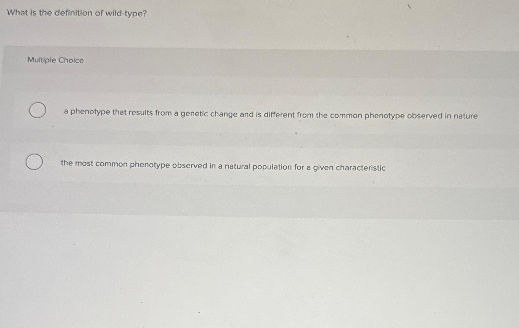Solved What is the definition of wild-type?Multiple Choicea | Chegg.com