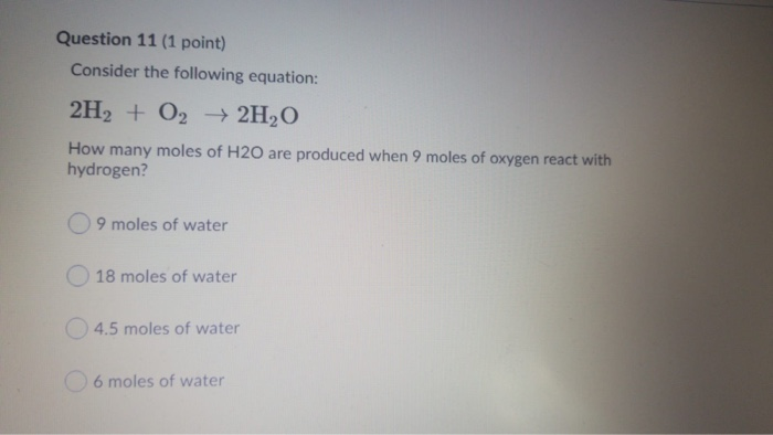 Solved Question 11 (1 point) Consider the following | Chegg.com