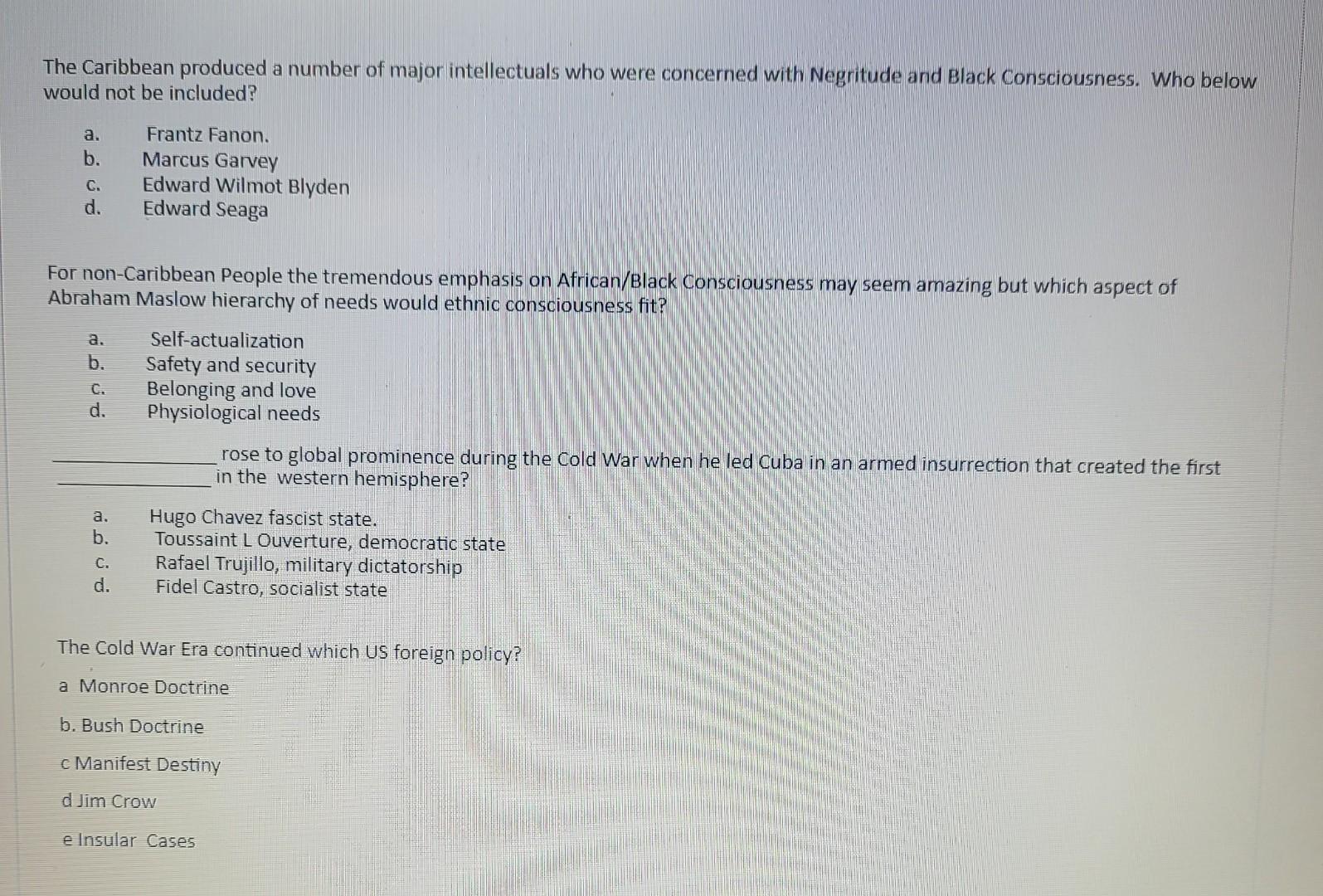 Frantz Fanon, Sigmund Freud, Fidel Castro, | Chegg.com