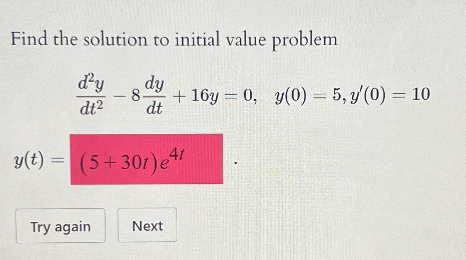 Solved Find the solution to initial value | Chegg.com