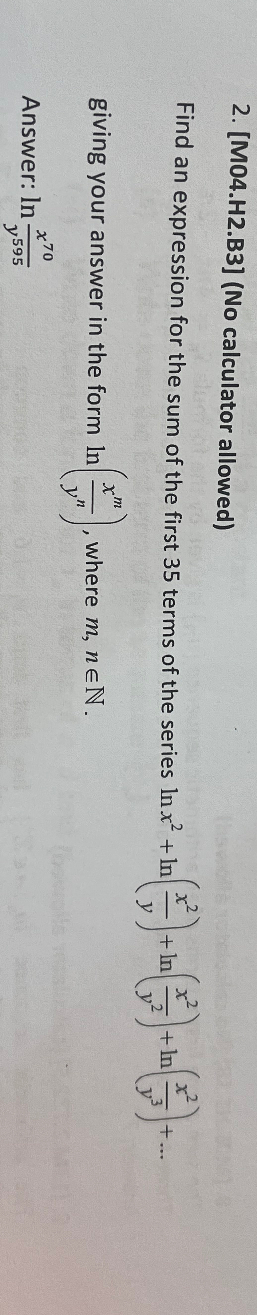 Solved [M04.H2.B3] (No calculator allowed)Find an expression | Chegg.com