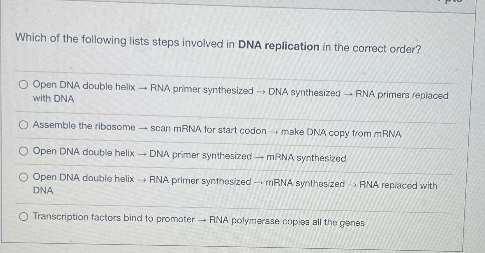 Solved Which of the following lists steps involved in DNA | Chegg.com