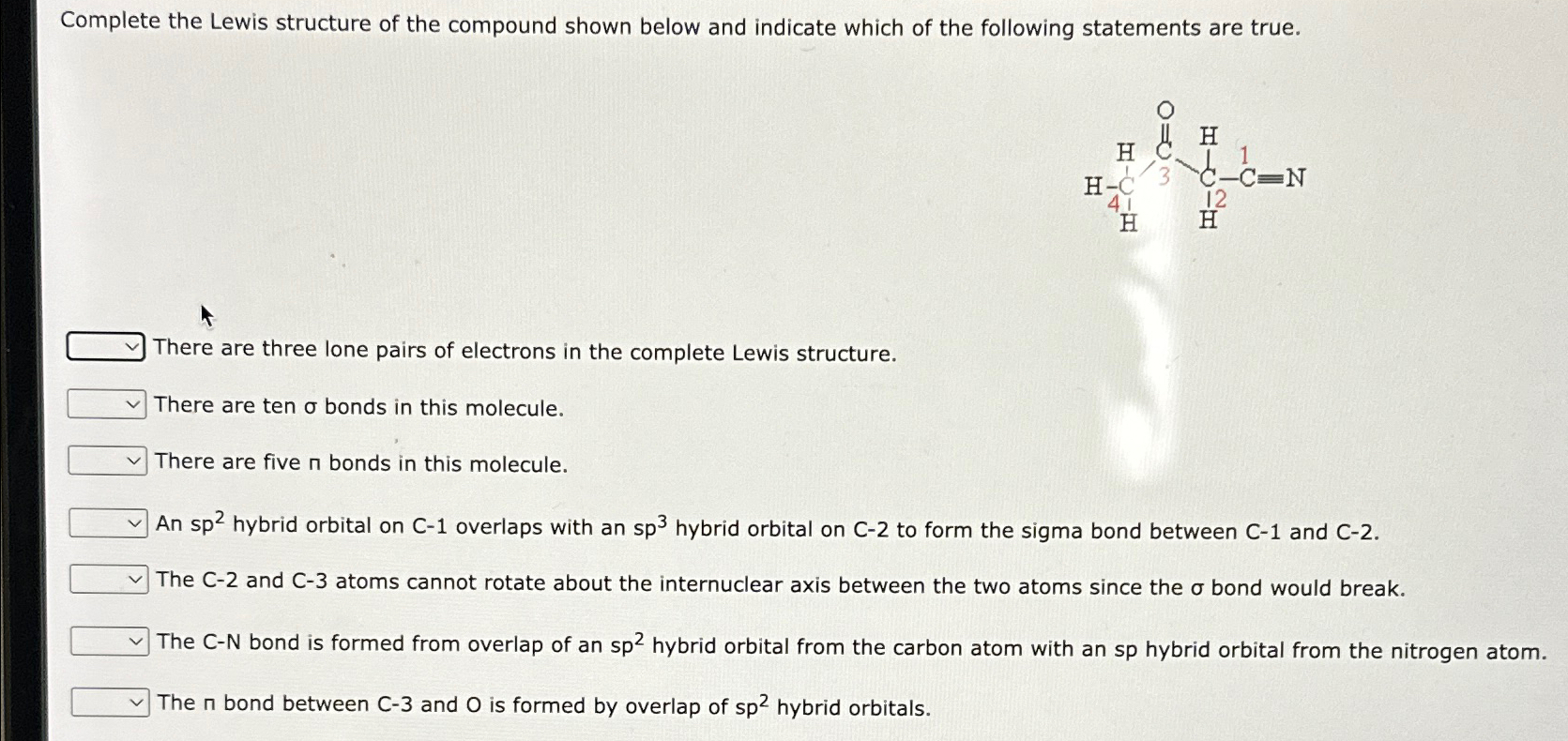 Solved Complete the Lewis structure of the compound shown | Chegg.com
