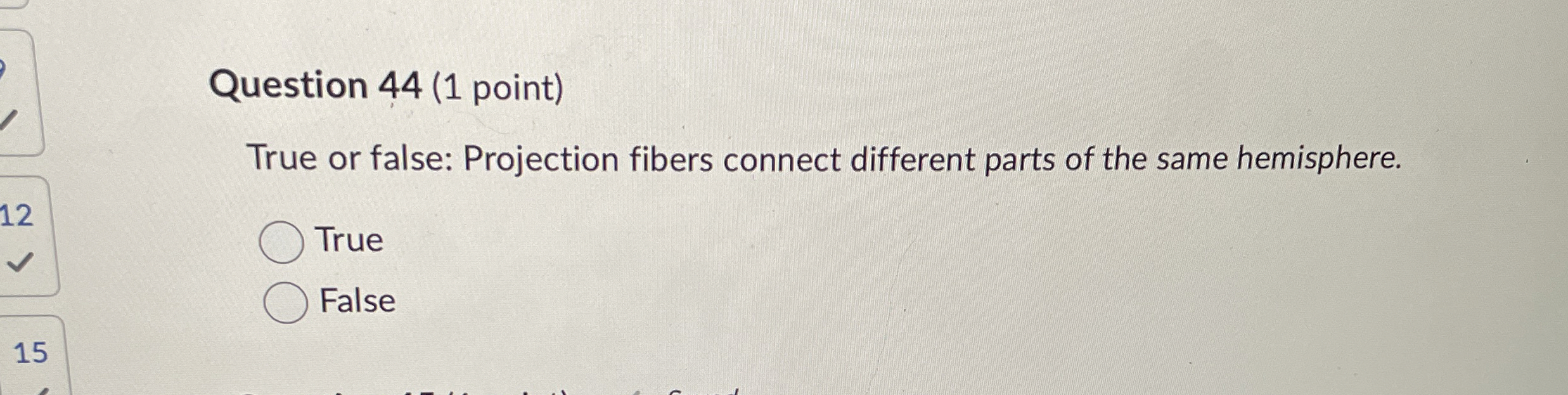 Solved Question 44 (1 ﻿point)True or false: Projection | Chegg.com