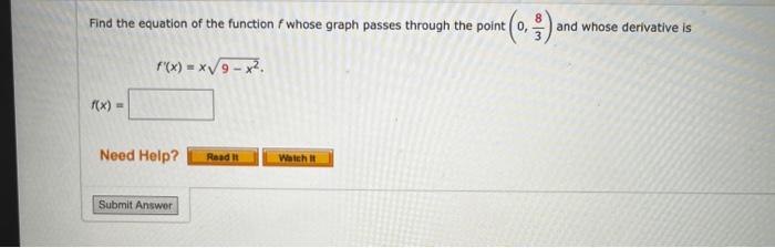 Solved Find the equation of the function f whose graph | Chegg.com